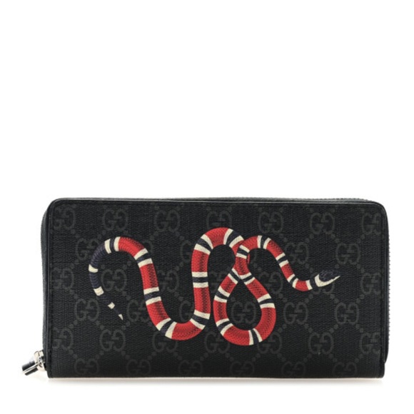 Gucci | Bags | Gucci Limited Edition King Snake Gg Zip Around Wallet ...